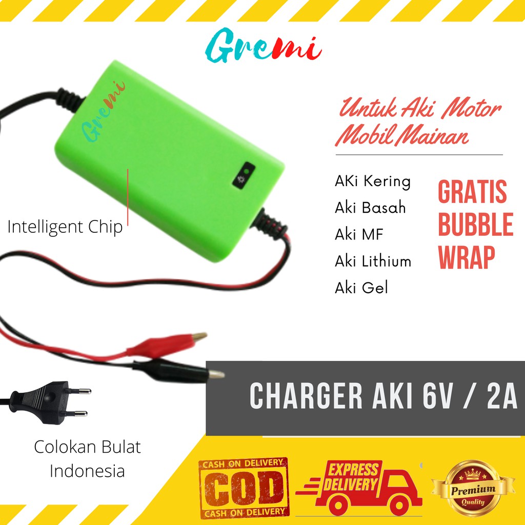 Jual Carger Aki 6V 2A Charger Aki Casan Aki 6 Volt AKI | Shopee Indonesia
