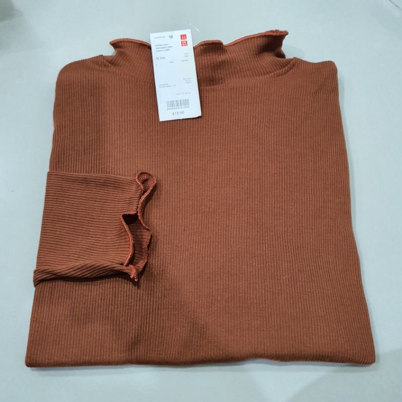 Jual KAOS NECI TURTLENECK RIB KERAH TINGGI TOP CURLY RIB RAJUT PREMIUM ...