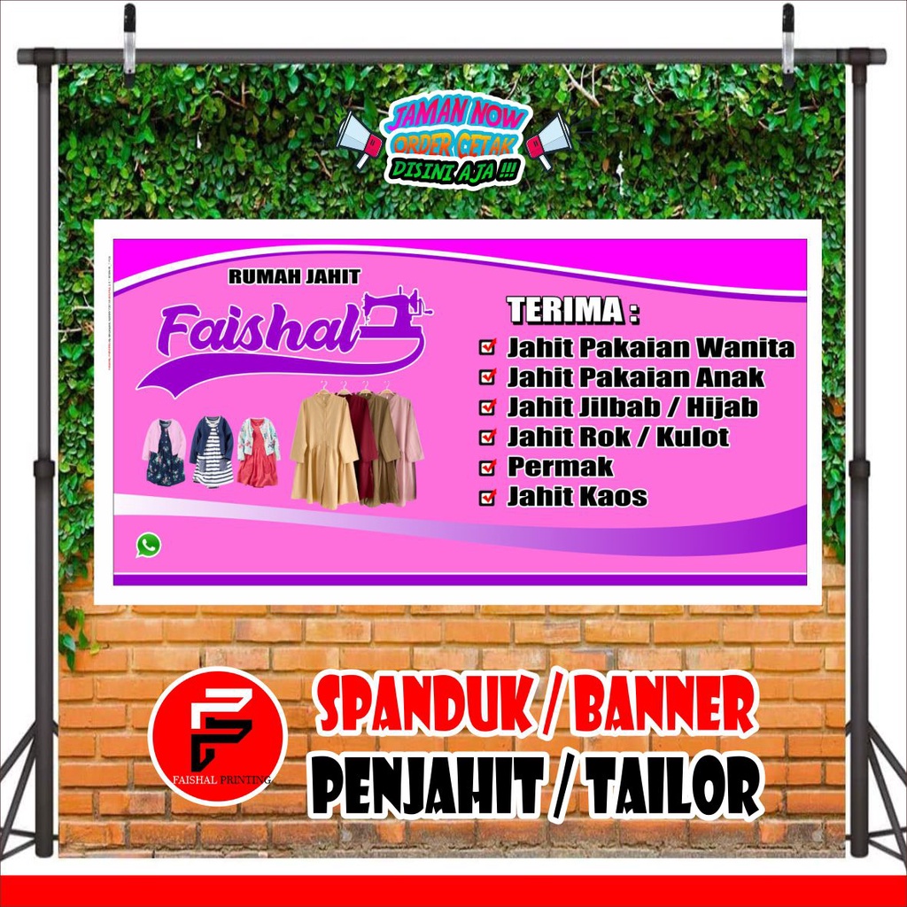 Jual spanduk/banner rumah jahit, penjahit / tailor ukuran 2 x 1 meter ...