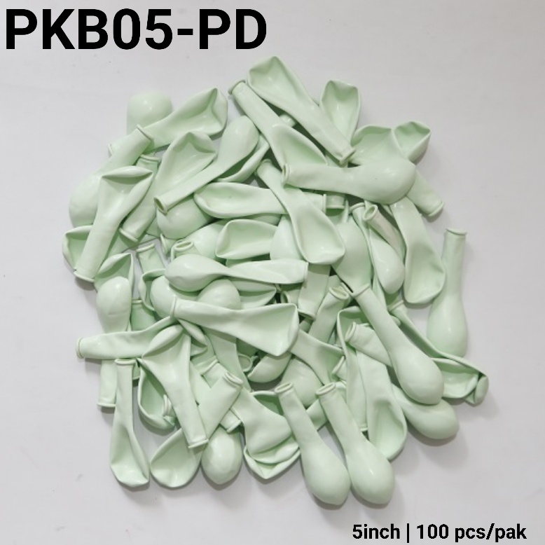 Jual PKB05-PD Balon latex 5 inch 1 pak 100 makaron macaron pastel hijau ...