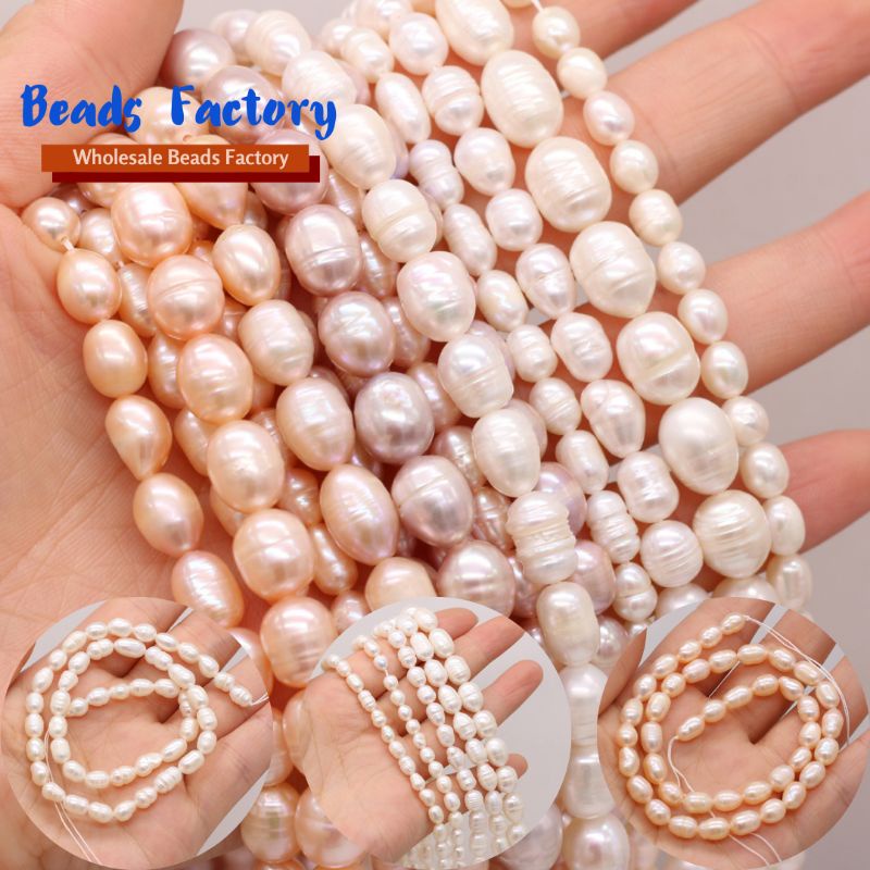 Jual MUTIARA AIR TAWAR MODEL OVAL 6mm 8mm 10mm Perhiasan Gelang Kalung ...