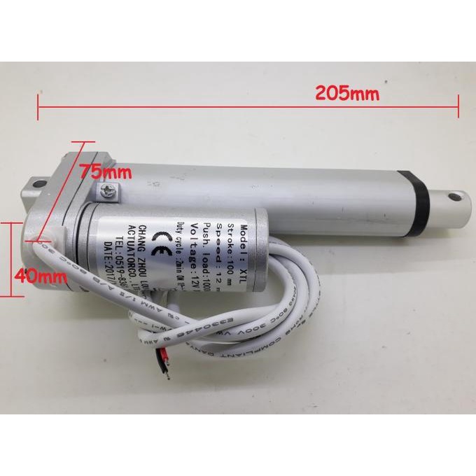 Jual 150Mm Linear Motor Dc 12V 12Mm/S 100Kg Linear/ Tubular Actuator ...