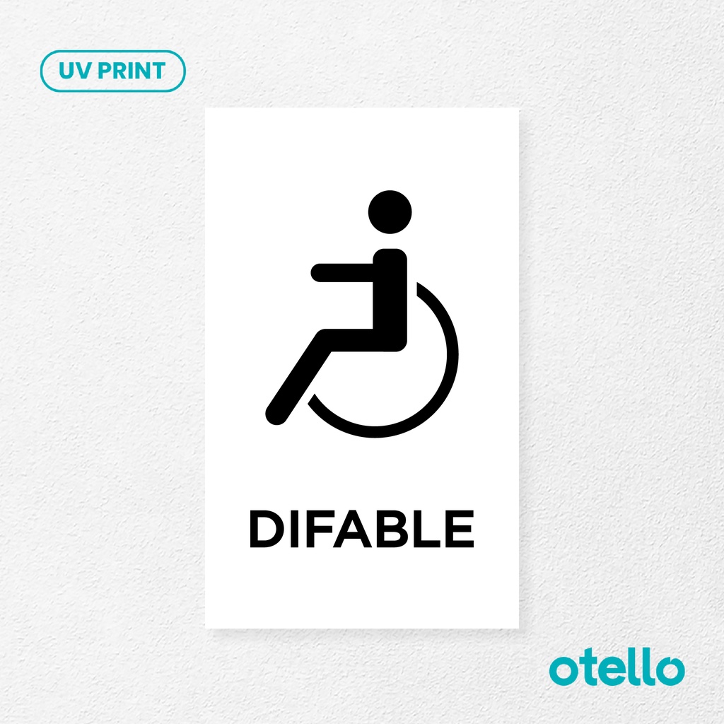 Jual Otello Papan Tulisan Difable Toilet Sign Board Disabilitas Akrilik ...