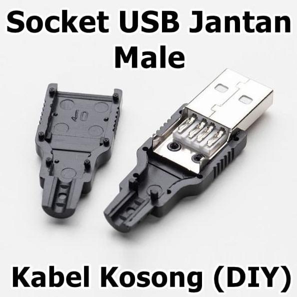 Jual ASLI Soket USB kosong tipe jantan USB socket connector male plug ...