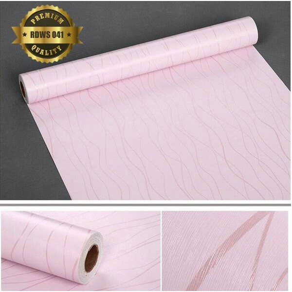 Jual Wallpaper Sticker uk: 45 cm x 9 meter / Wallpaper Garis Gelombang Pink / walpaper dinding ...