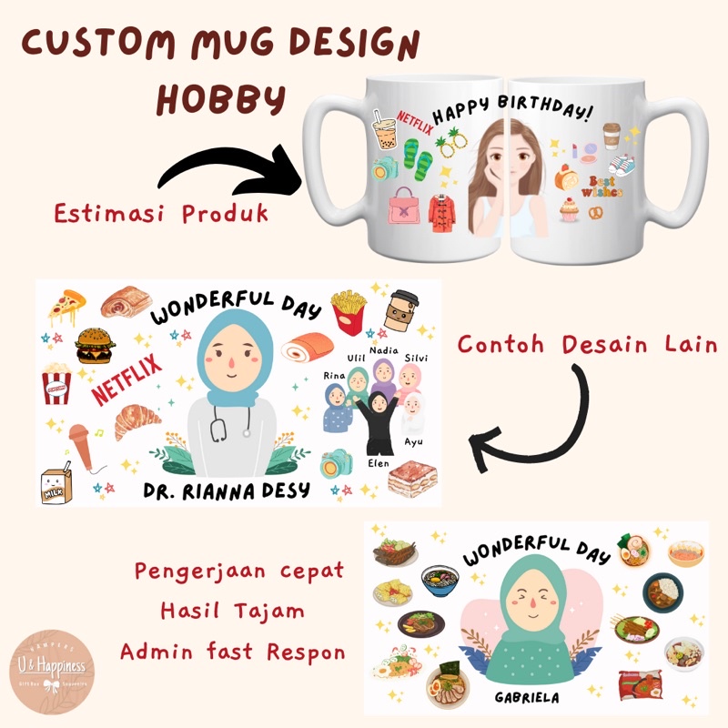 Jual CUSTOM MUG HOBBY | KADO UNIK | KADO MURAH | KADO AESTHETIC | MUG ...