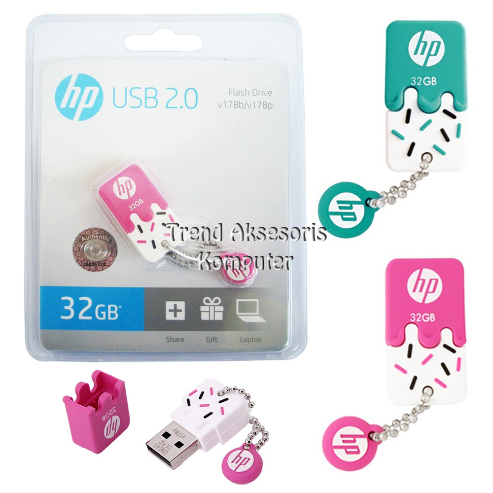 Jual Trend-HP V178 Flash Disk Rubber Ice Cream 32 GB-Biru | Shopee ...