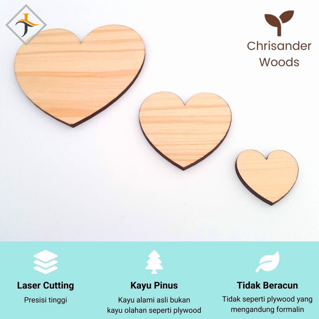 Jual Dekorasi Hiasan Kayu Bentuk Hati / Love Heart | Wooden Love Heart ...