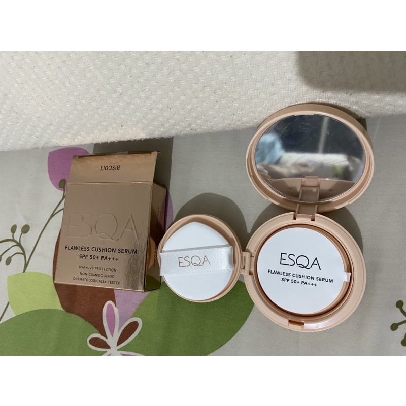 Jual ESQA Flawless Cushion Serum SPF 50+ PAt++ shade BISCUIT | Shopee ...