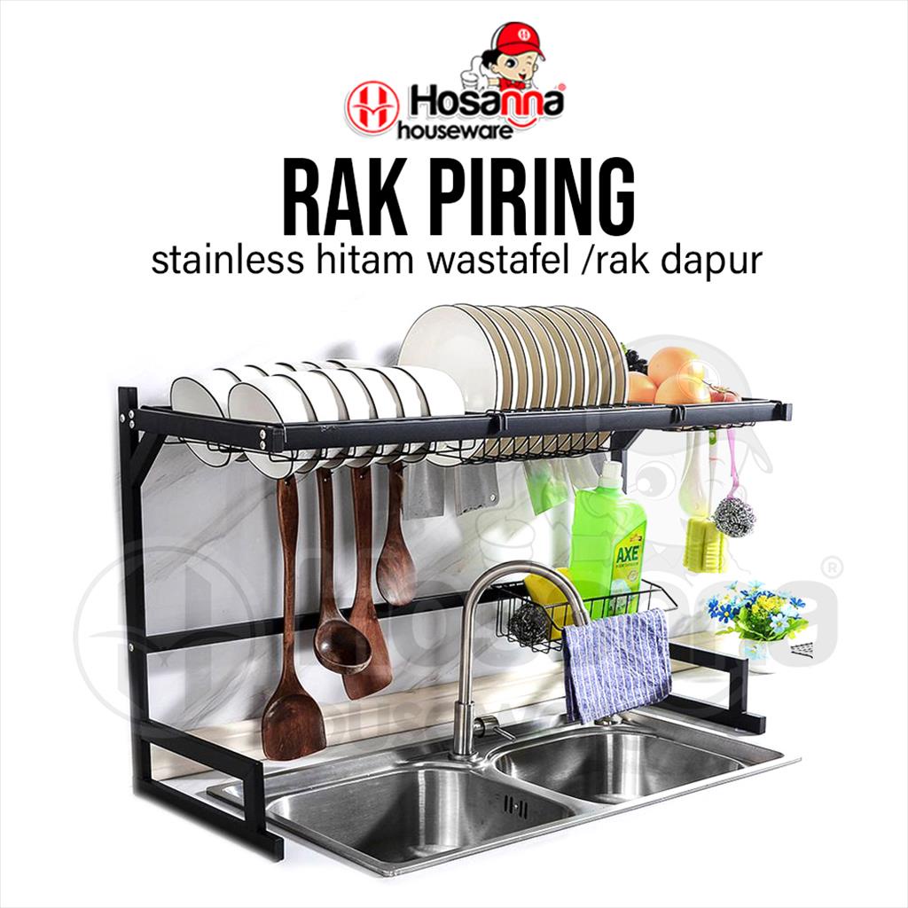 Jual Rak Piring Stainless Hitam Wastafel / Rak Dapur Serbaguna | Shopee ...