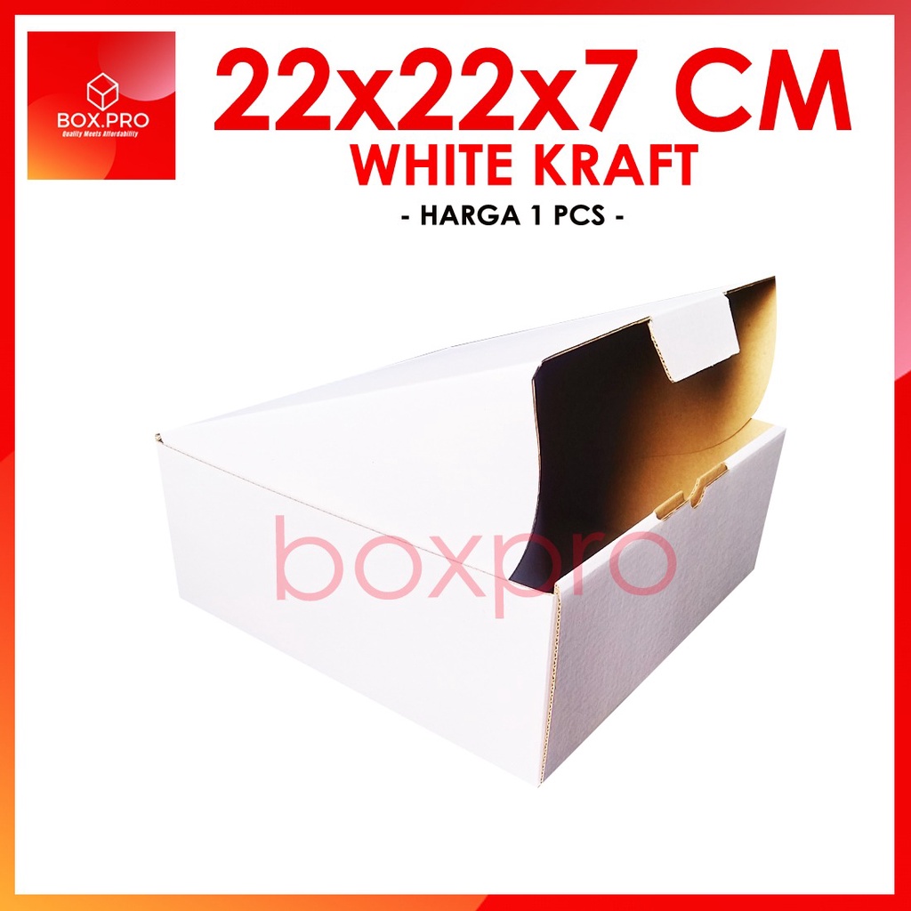 Jual Kardus PUTIH SIZE 22x22x7 cm (ECER) Die Cut Box Kotak Packing ...