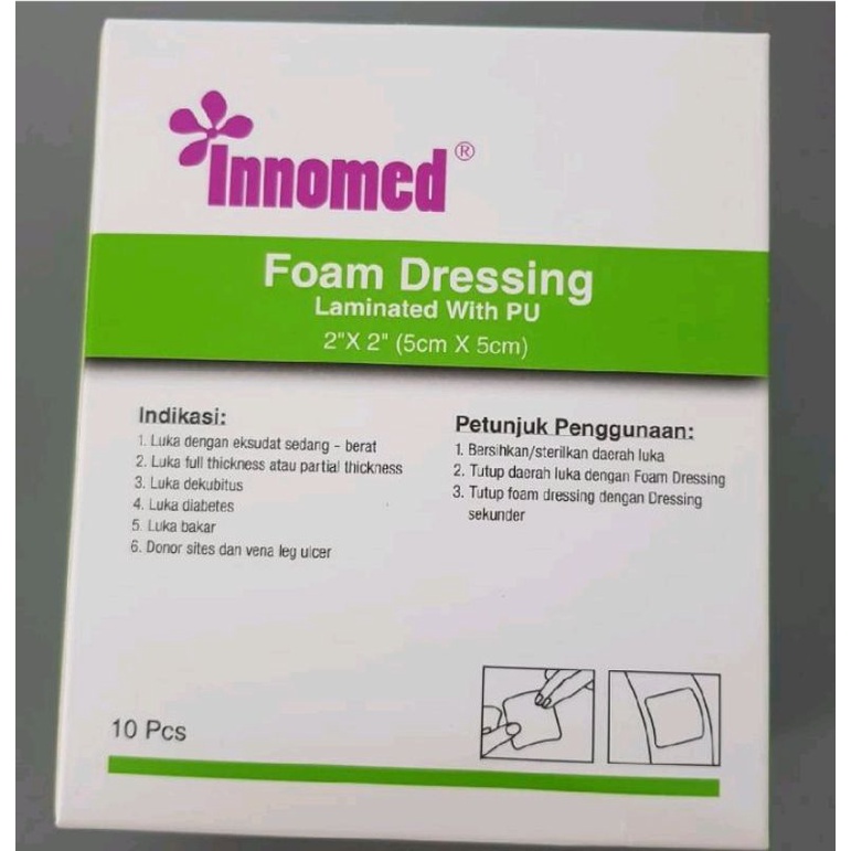 Jual INNOMED FOAM DRESSING STERILE LAMINATED WITH PU 2"x2" 5x5cm ...