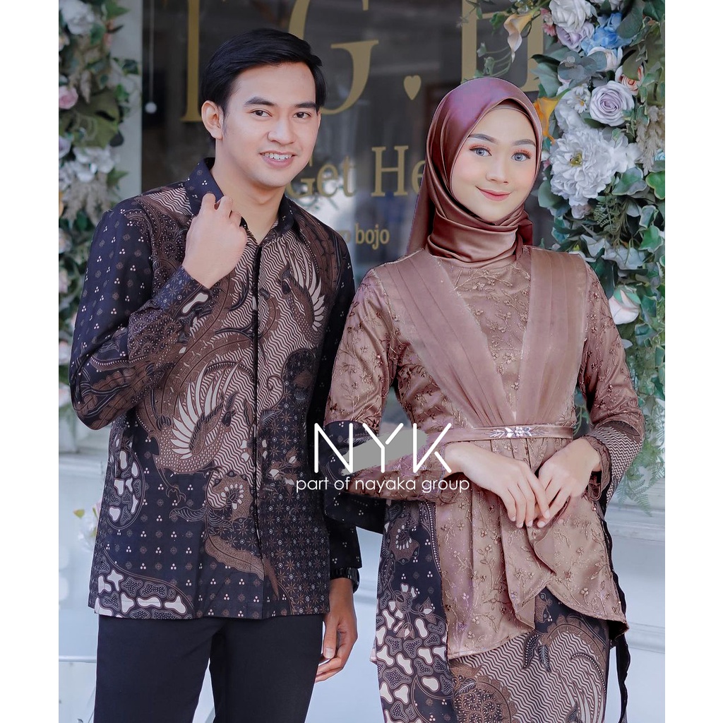 Jual Baju Couple Pasangan Batik Couple Freya Kebaya Modern Kebaya Tunangan Lamaran Baju Wisuda