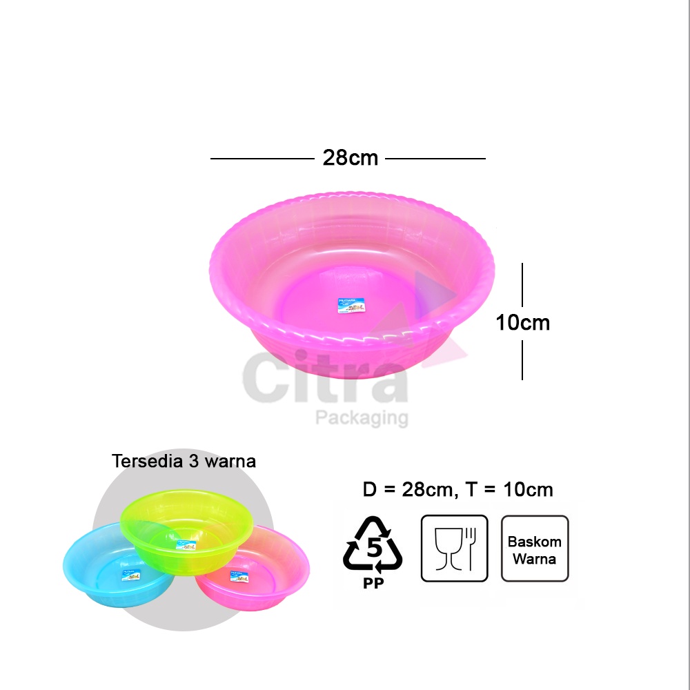 Jual Baskom KMP 28cm plastik warna / baskom kilat tebal / baskom murah ...