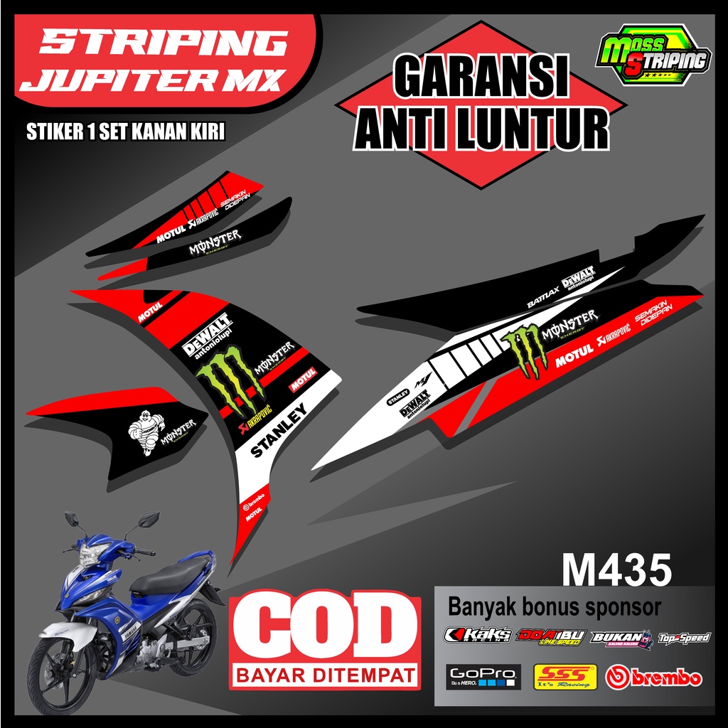Jual PROMO STRIPING MX NEW 135 5 SPEED ( M435 ) STIKER STICKER SETIKER ...
