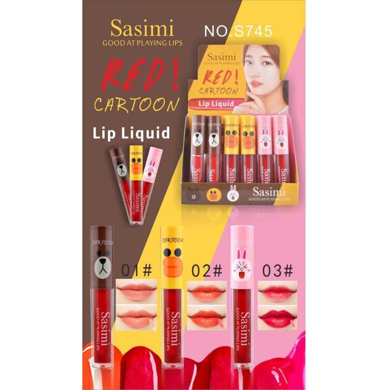 Jual PROMO!! LIP TINT SASIMI RED CARTOON LIP LIQUID NO S745 | Shopee ...