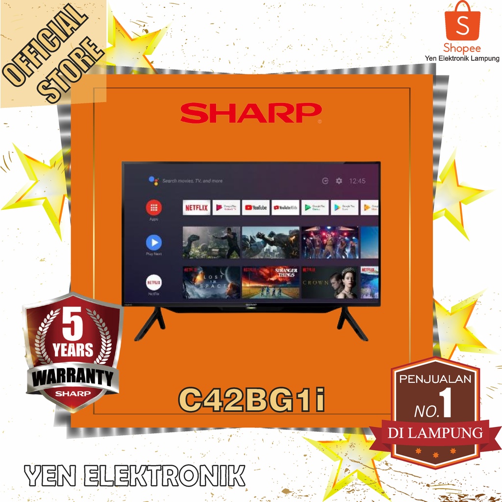Jual SHARP 2T C42BG1i LED TV 42 Inch Android TV Garansi Resmi SHARP 5 Tahun | Shopee Indonesia