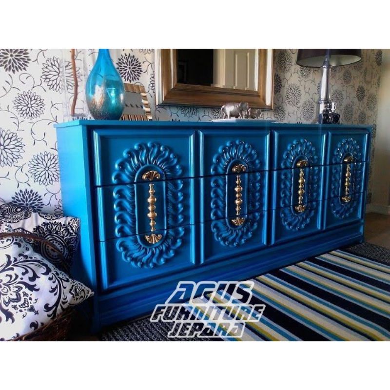 Jual MEJA BUFET CABINET TURKEY BLUE (bufet tv meja laci meja console ...