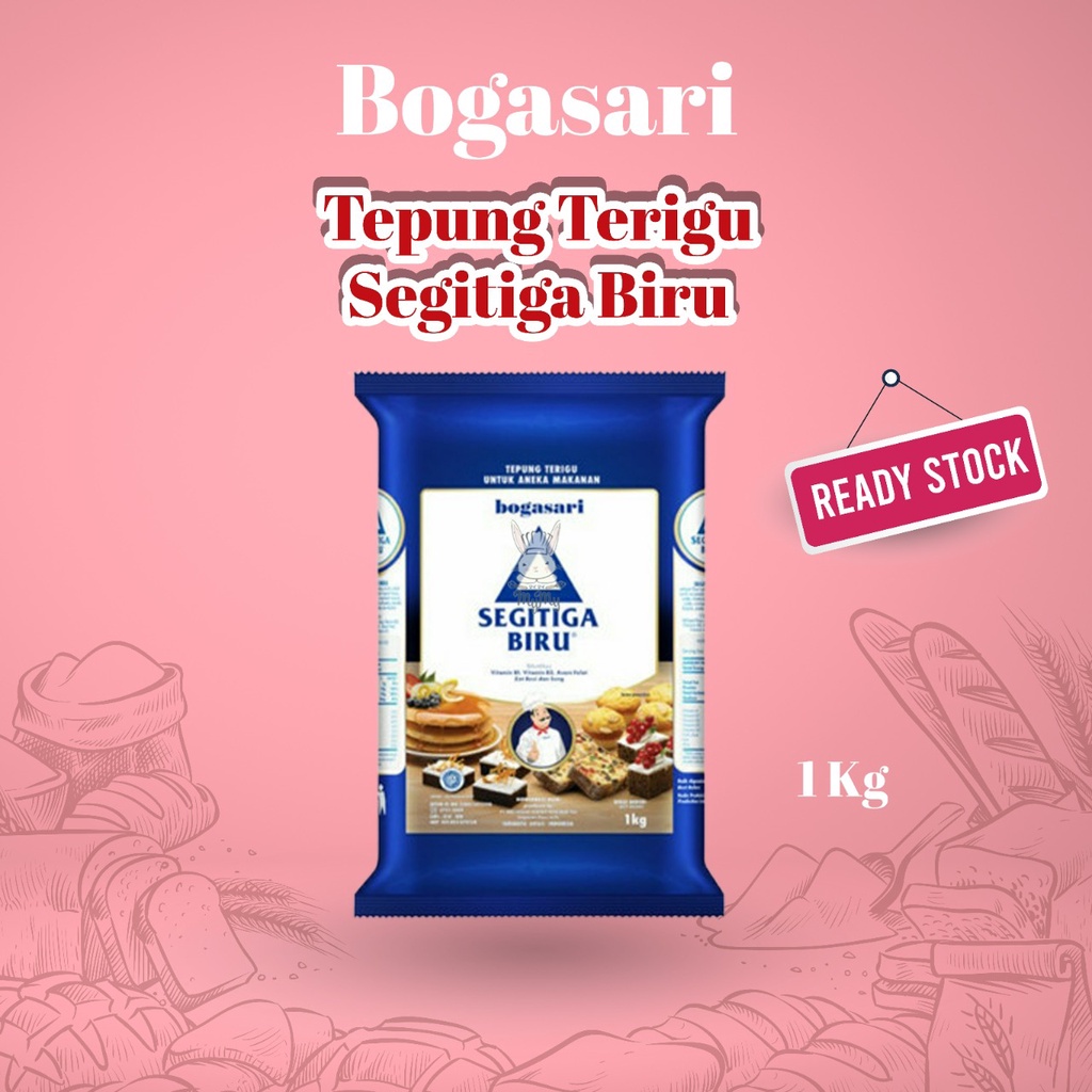 Jual BOGASARI TEPUNG TERIGU SEGITIGA BIRU 1KG | Shopee Indonesia