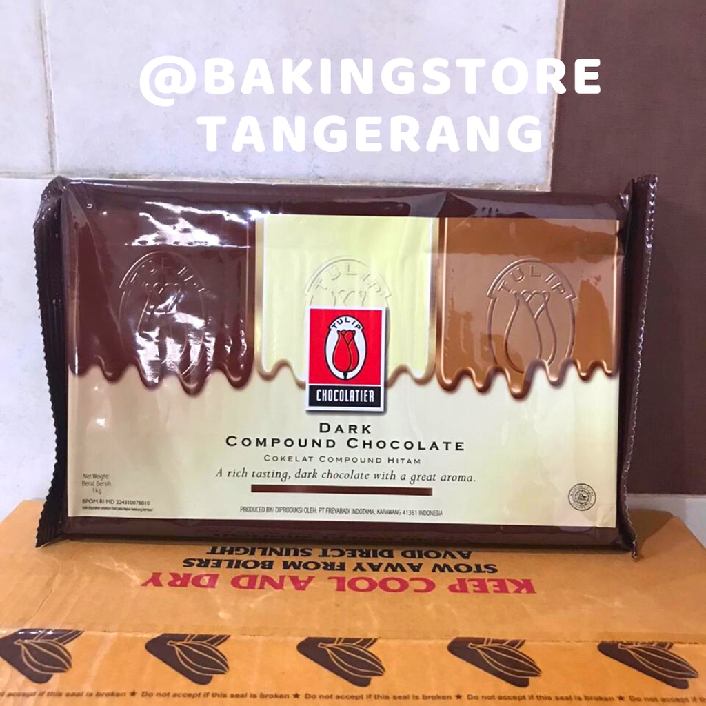 Jual Tulip Dark Compound Chocolate 1KG | Dark Coklat Tulip 1 kg ...