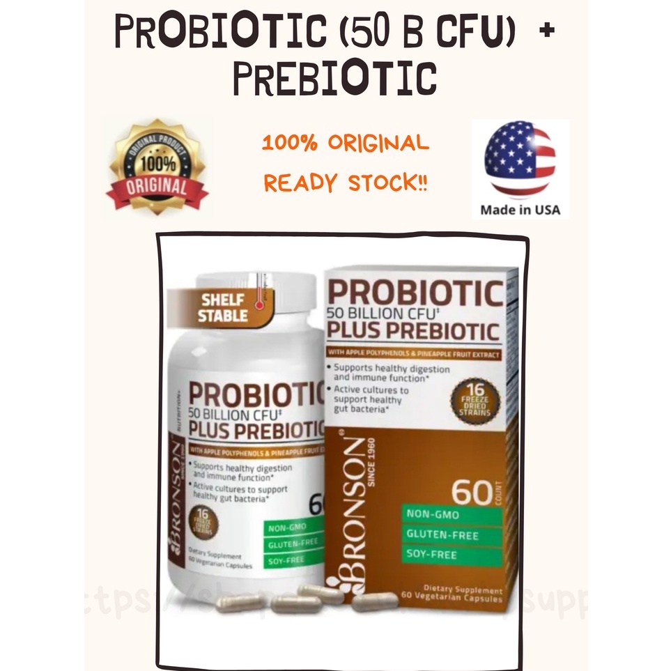 Jual Bronson Probiotic Plus Prebiotic - 50 Billion CFU ( 60 capsules ...