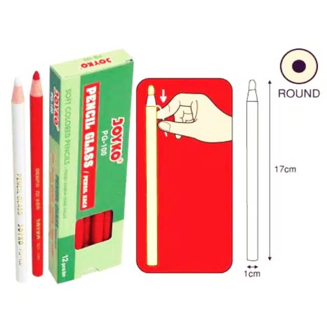 Jual Pensil Kaca Putih Joyko Pg 100 Dermatograph Glass Pencil Isi 12