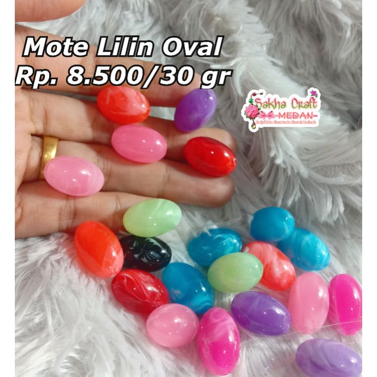 Jual Mote Lilin Oval/ Mote giok/ Mote marmer (Bahan Craft Medan ...