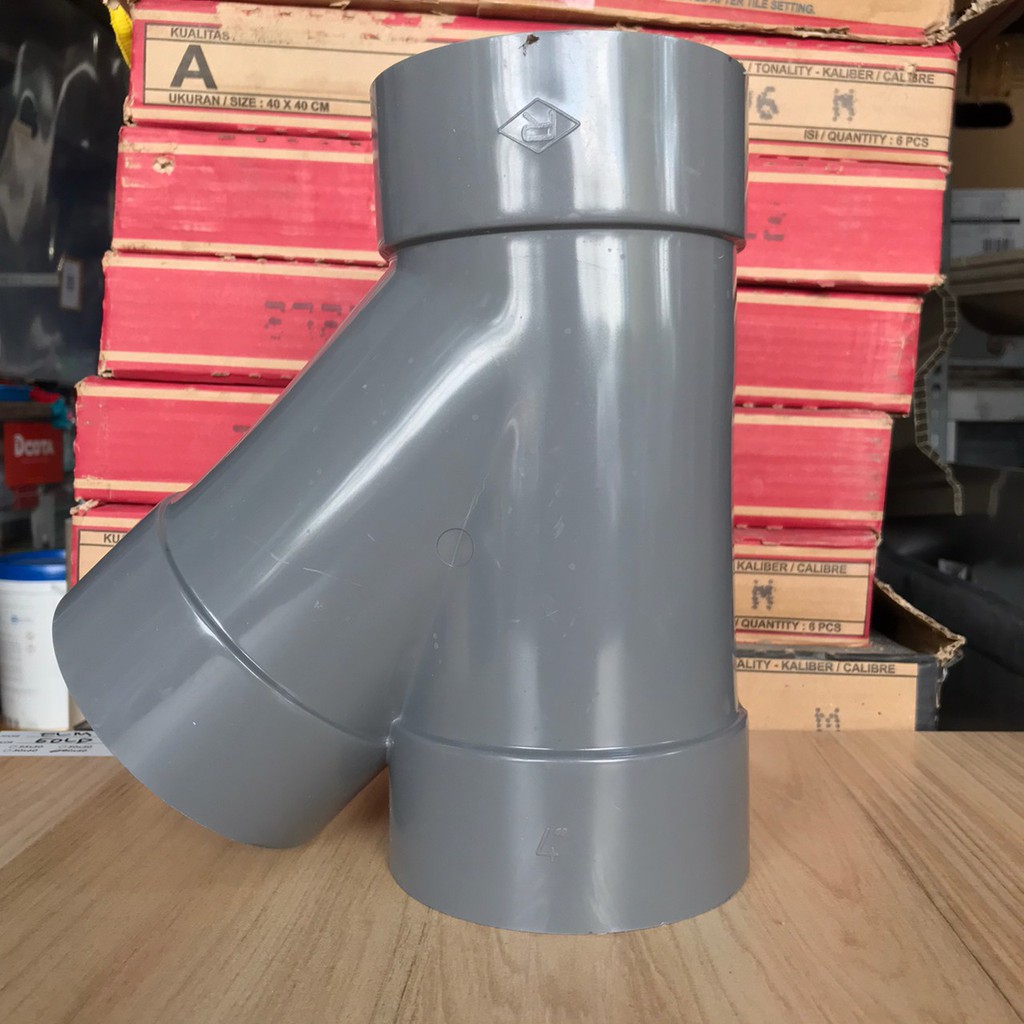 Jual Tee Y 45° RUCIKA 4" inch D-Y PVC / Y Branch / TY 45 derajat D Y 4" | Shopee Indonesia