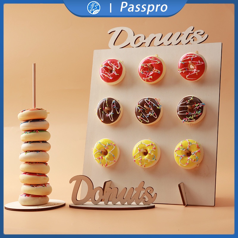 Jual Rak Display Donat Kayu 9 lubang Donat Display Stand Holder For ...