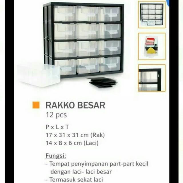 Jual Rakko Rak Komponen Lemari Spare Part 12 Laci Besar | Shopee Indonesia