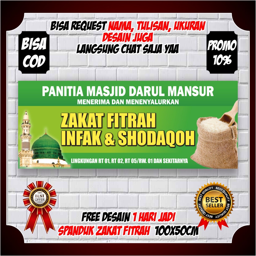 Jual Spanduk Banner Zakat Fitrah / Banner Zakat Fitrah Ramadhan ...