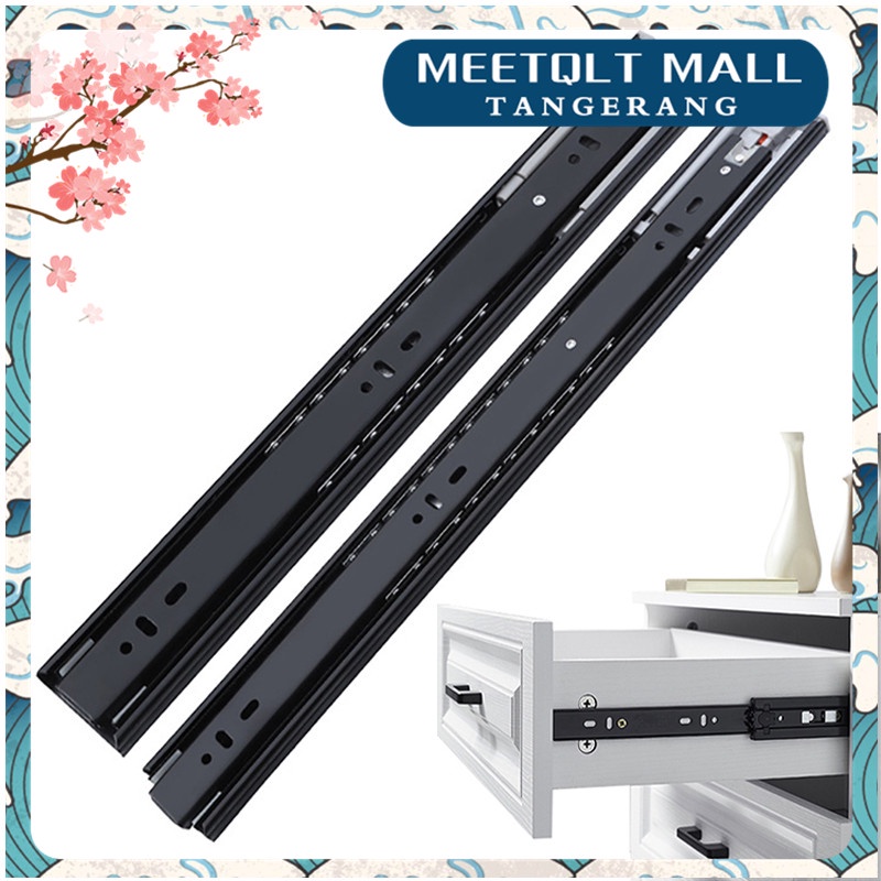 Jual 30 /40 cm Hitam Rel Laci 2x Double Tarik Full Extension /Rel ...