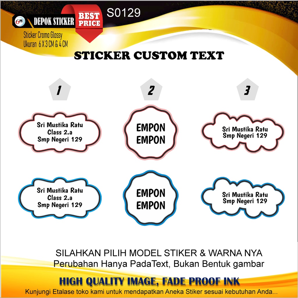 Jual Stiker CUSTOM NAMA | Shopee Indonesia