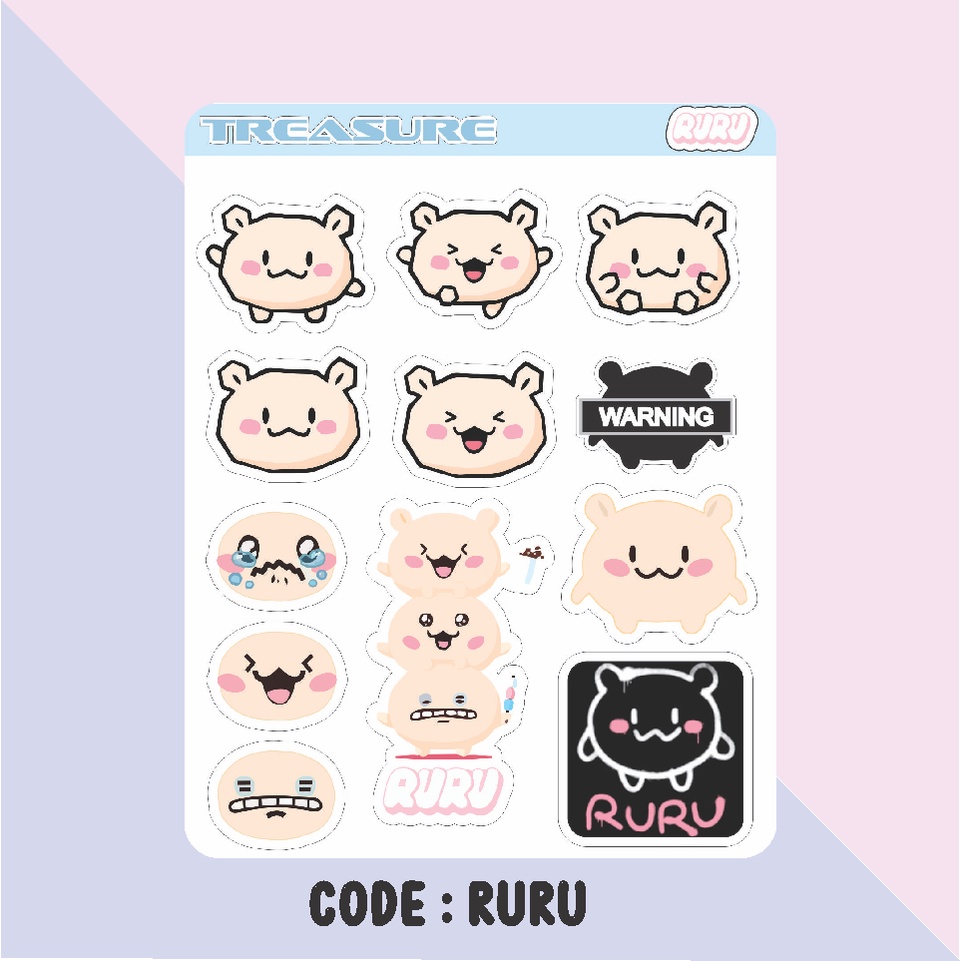 Jual STICKER TREASURE TRUZ CHILLY ROMY YOCHI MATETSU BONBON HIKUN LAWOO ...