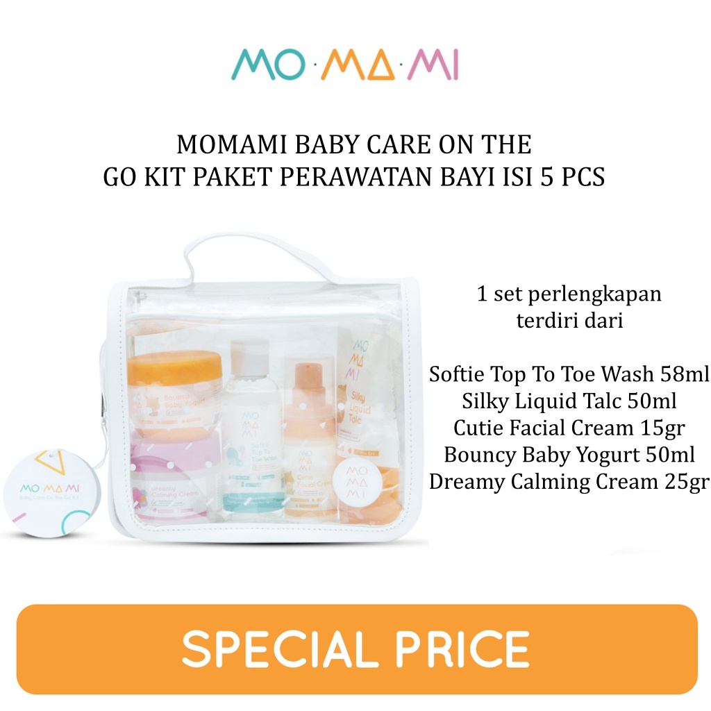 Jual MOMAMI BABY CARE ON THE GO KIT PAKET PERAWATAN BAYI ISI 5 PCS ...