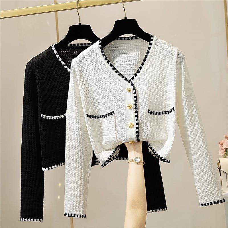 Jual TYB M30 Outer Korean style lengan panjang wanita Outer Import Premium Knit Kardigan ...