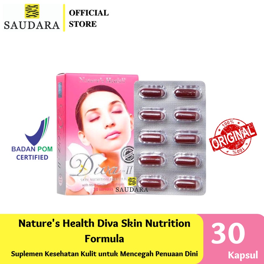 Jual NATURE'S HEALTH DIVA SKIN NUTRITION FORMULA (ISI 30 KAPSUL) | Shopee Indonesia