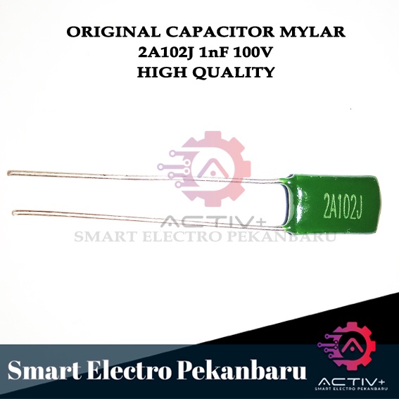 Jual ORIGINAL 1nF 100V KAPASITOR MILAR 2A102J 102J 2A KAPASITOR MYLAR ...