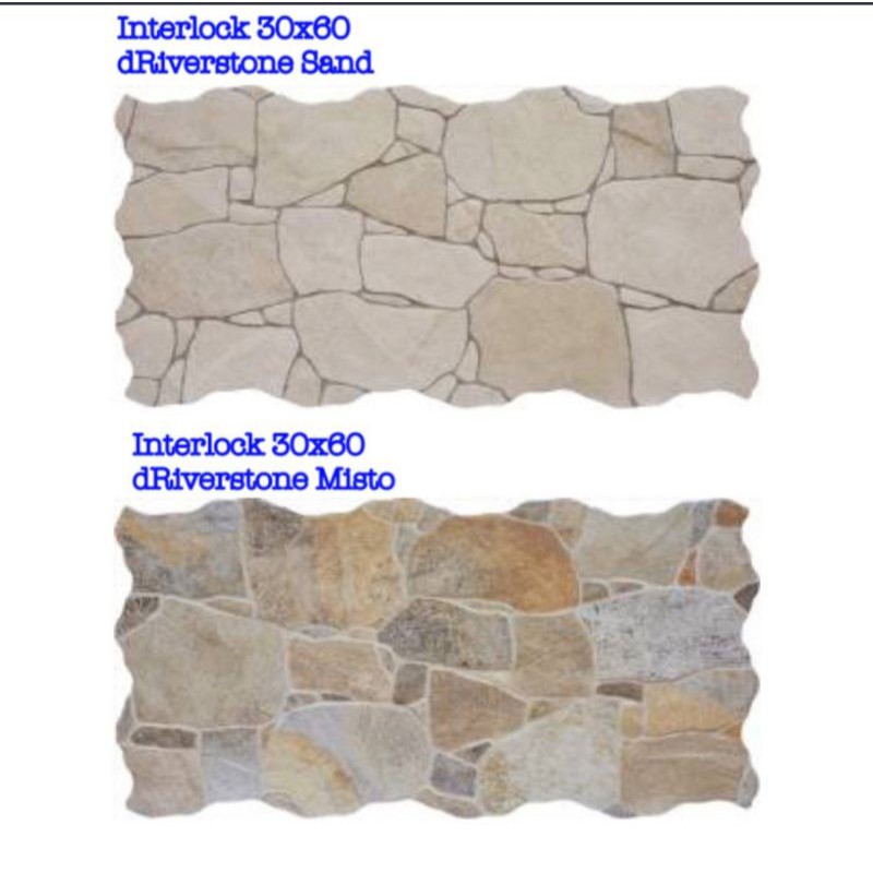 Jual Roman keramik Interlock koleksi dRiverstone size 30x60 kw 1 ...