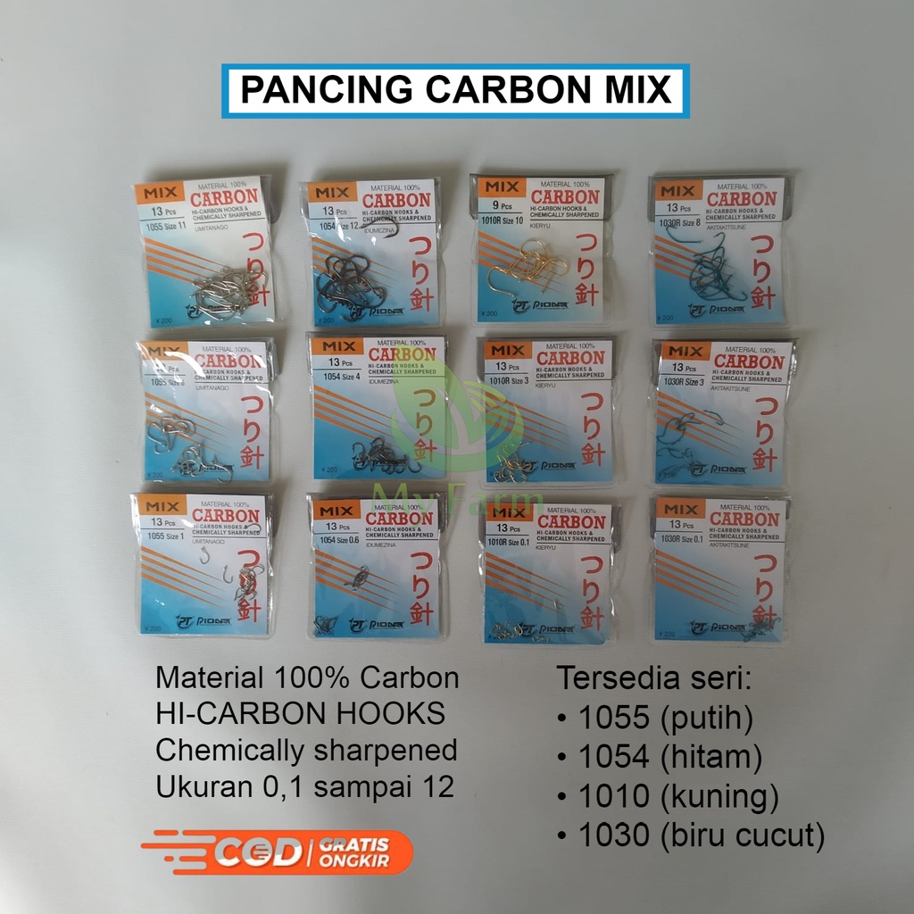 Jual Pancing Carbon Mix Seri 1055 Putih 1054 Hitam 1010 Kuning 1030 ...