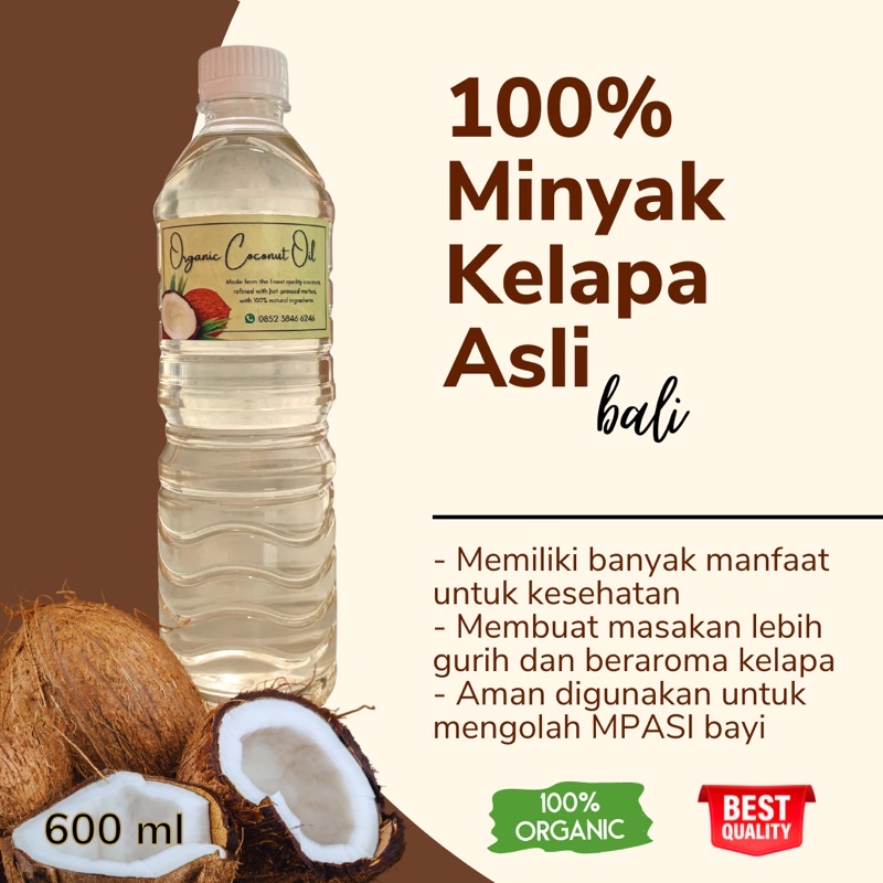 Jual Minyak Kelapa Asli Bali/ Minyak Klentik/ MPASI Bayi 600ml | Shopee ...