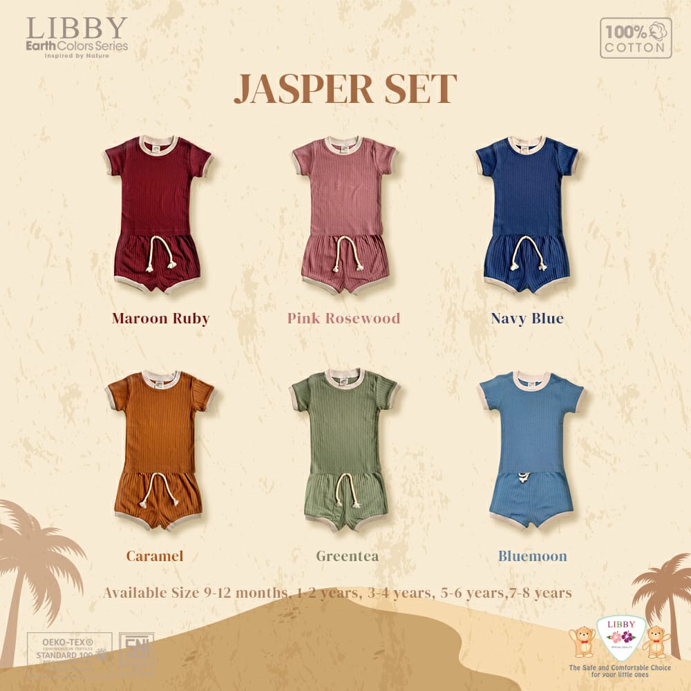 Jual Libby JASPER SET Earth Color Series Setelan Tangan Pendek Celana Pendek / Libby 1 Pasang 9 ...
