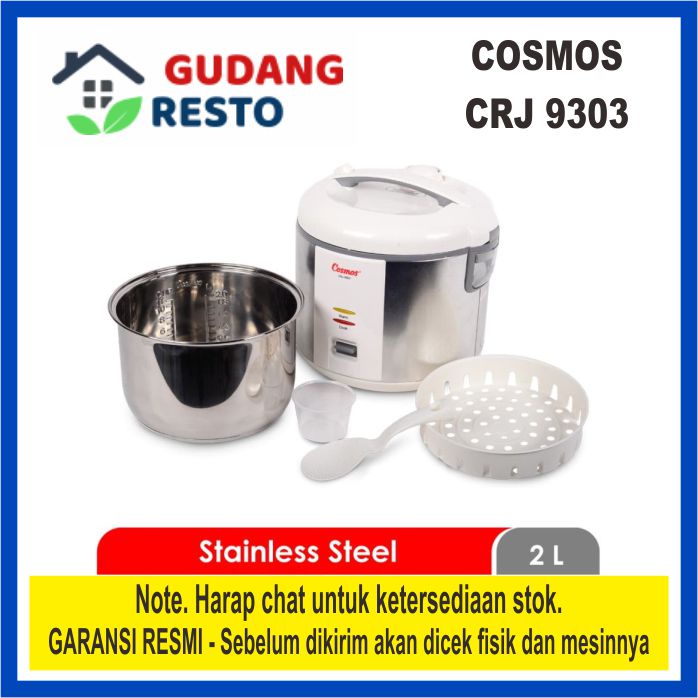 Jual COSMOS CRJ-9303 / CRJ9303 WHITE Rice Cooker / Magic Com Stainless ...
