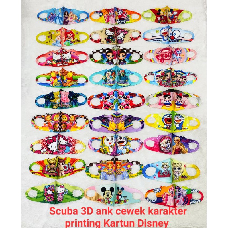 Jual 12 pcs Masker Scuba 3D anak anak cewek(gmbr kdg bs beda trgntg ...