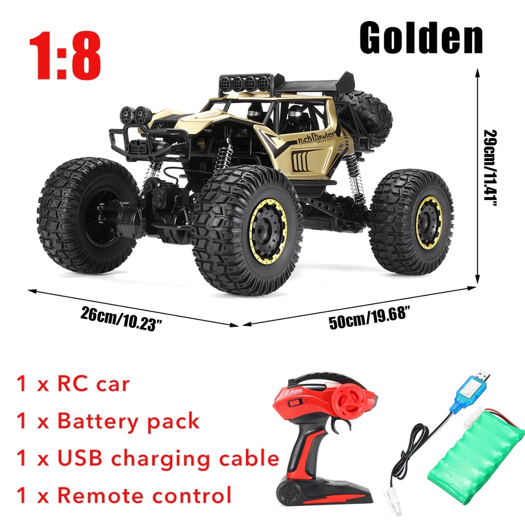 Jual Mainan Mobil Remote Control Besar 1:8 Bahan Alloy 4WD 50cm 2.4G ...