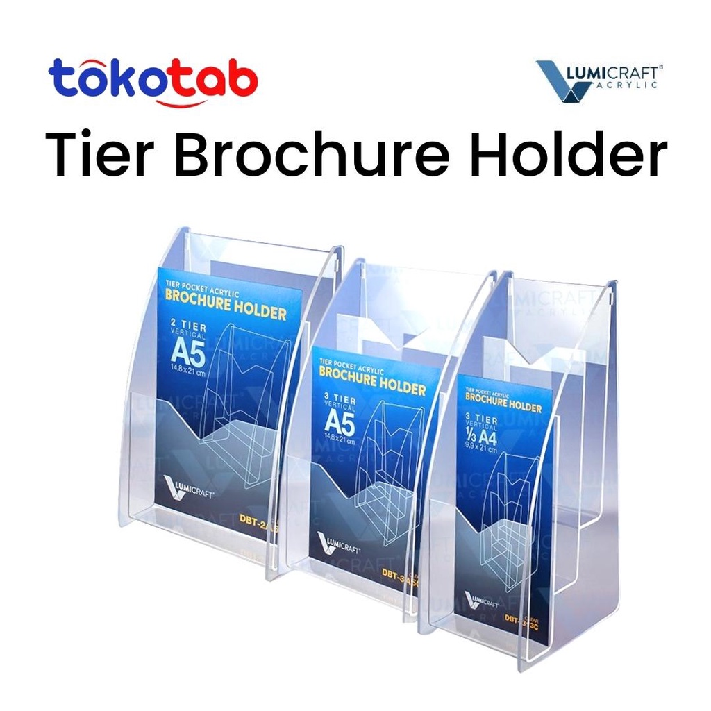 Jual Tokotab - Acrylic Display Brosur / Brochure Holder LUMICRAFT A5 A6 ...