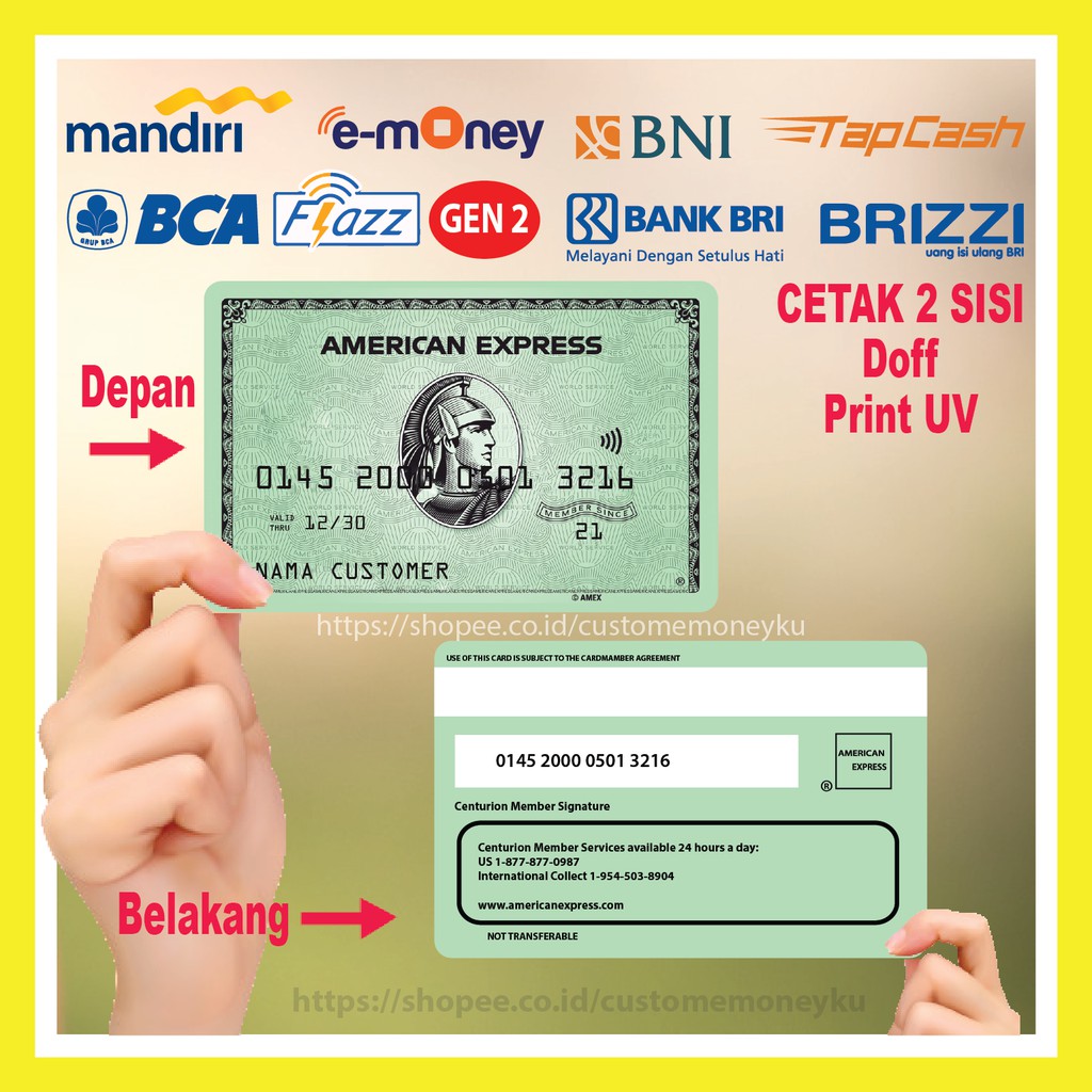 Jual EMONEY E TOLL DESIGN AMERICAN EXPRESS HIJAU GREEN E MONEY MANDIRI ...