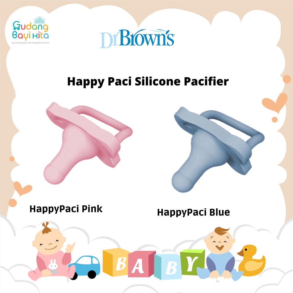 Jual Dr.Brown's Happy Paci One-Piece Silicone Pacifier 0m+ - Empeng ...