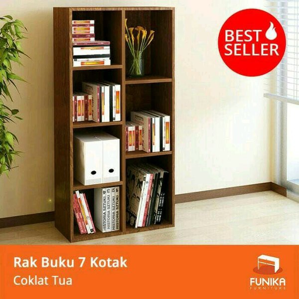 Jual FURNITURE CANTIK Funika rak 7 kotak rak buku minimalis rak buku ...