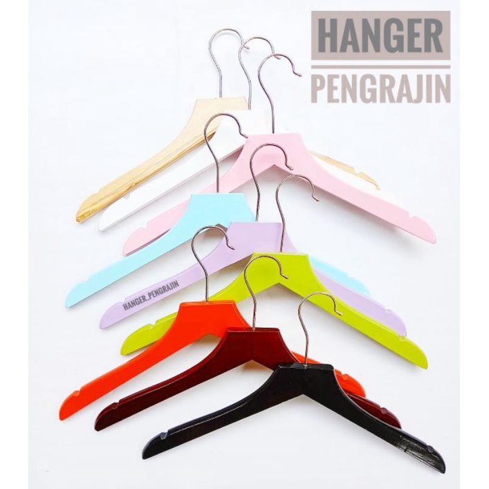 Jual HANGER KAYU KEPALA LURUS 38CM PREMIUM | Shopee Indonesia